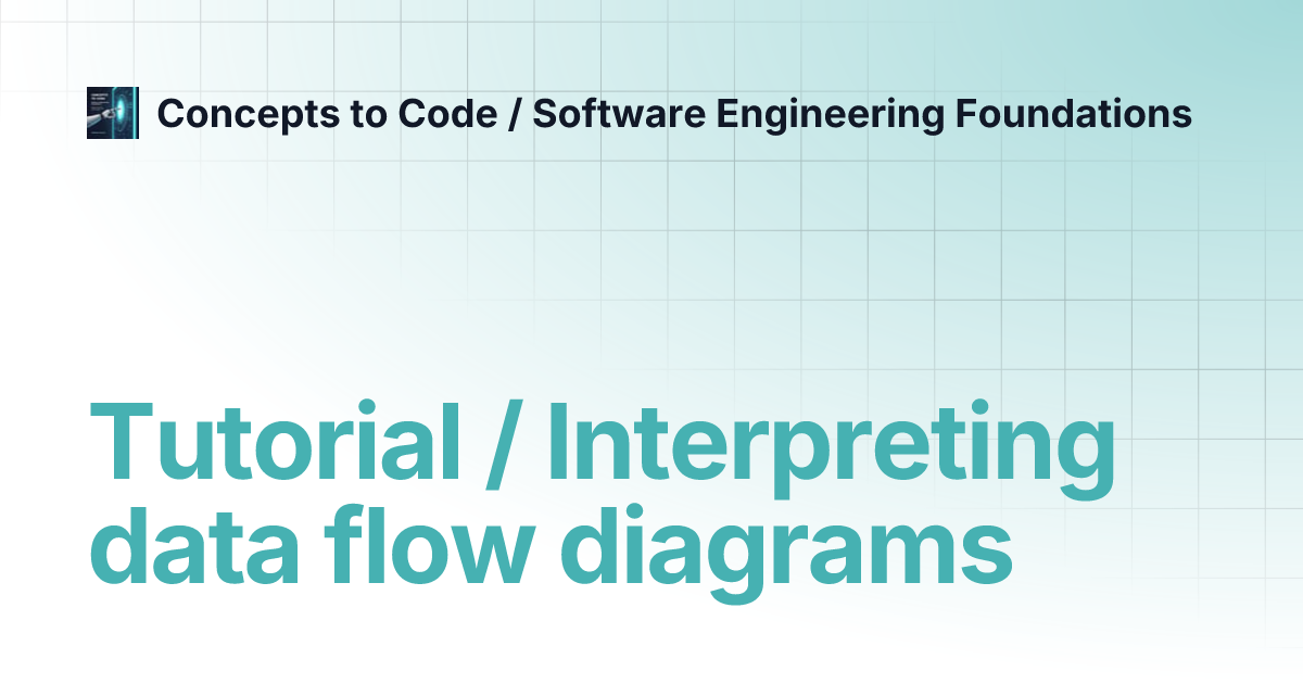 Tutorial / Interpreting data flow diagrams | Concepts to Code / Software Engineering Foundations